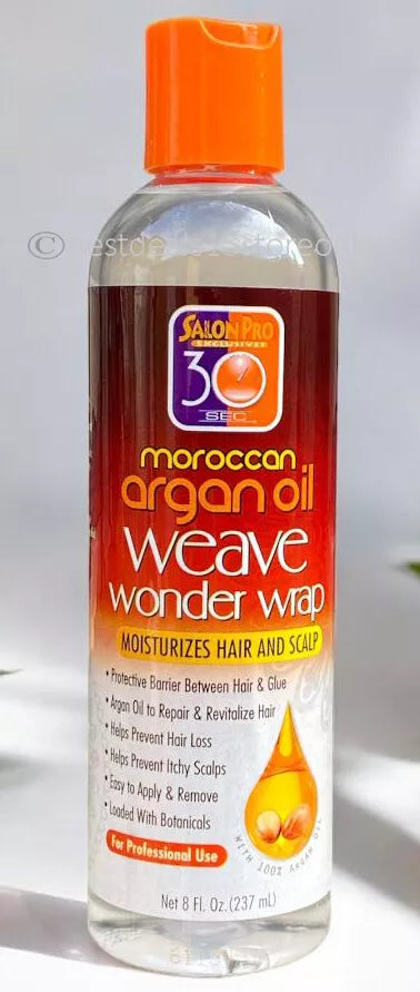 Salon Pro 30 Sec Moroccan Argan oil Weave Wonder Wrap (Clear) 8 fl.oz ...